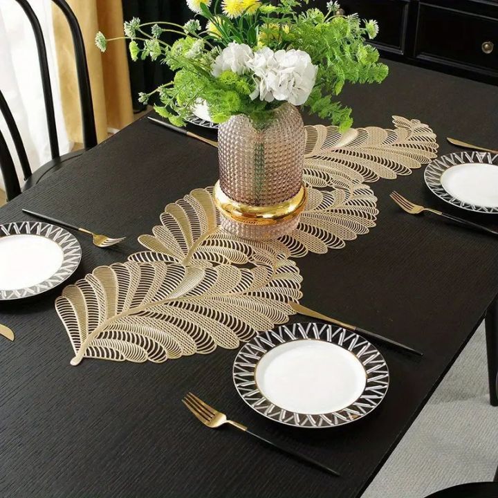 QS Gold Tabletop, Table Runner, Center Table Dressing Table Non-Slip ...