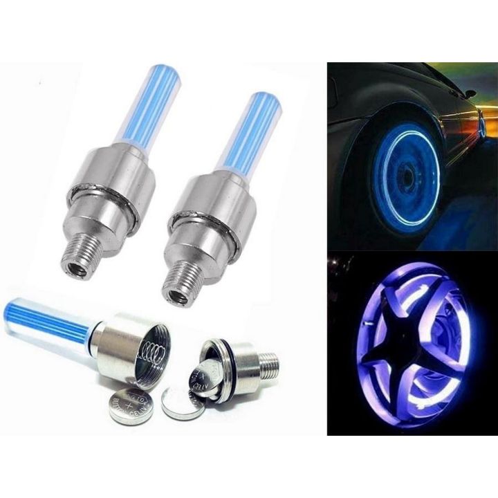 4 Pcs Cycle Bike Car Tyre Valve Cap Wheel Spokes LED Light | Daraz.pk
