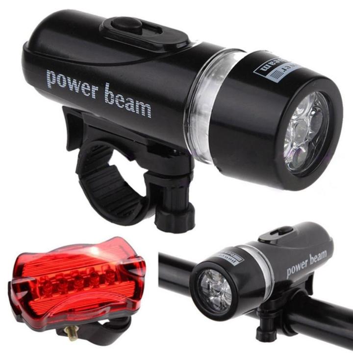 Bicycle Lights 5 LED Power Beam Torch Flashlight Bike Front Light ...