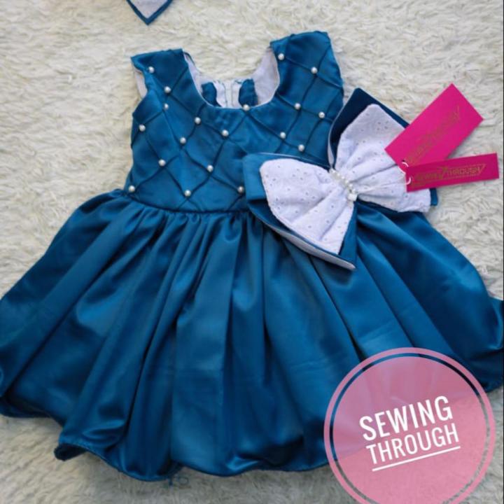 Graceful Silk Frock with Hand-Placed Pearl Detailing and Cann Cann ...