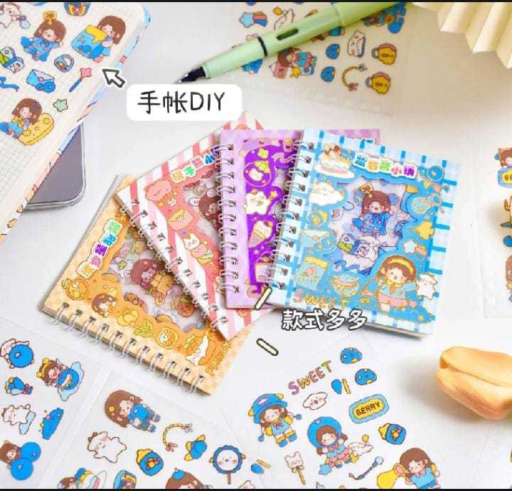 Frosted Handbook Stickers Cartoon DIY Decorative Material Sticker Cute ...
