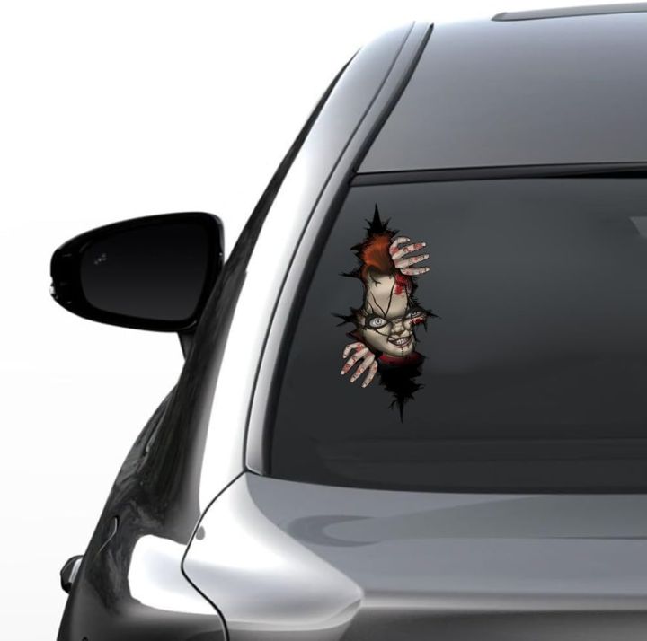 Halloween Horror Figures Peeking Sticker for Cars, 3D Classic Horror ...