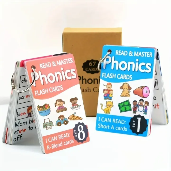 Read & Master Phonics Flash Cards (Laminated) | 15 Sets – 67 Cards with ...