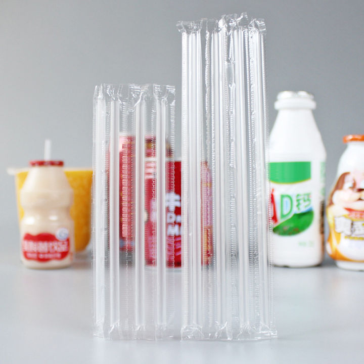 500Pcs DIY Plastic Straw Disposable Short Transparent Pointed Head Thin ...