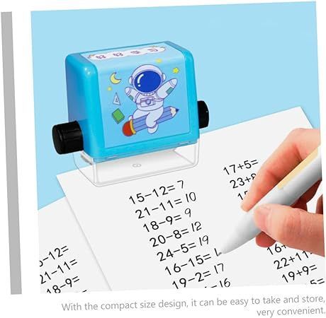 Pack OF 2 Teaching Stamp 2 in 1 Fill In The Blank Roller Reusable Math ...