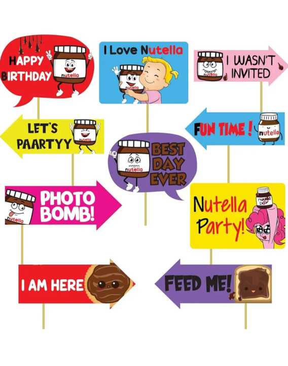 Nutella Theme Birthday Props 10Pcs Birthday Decoration Items | Props ...