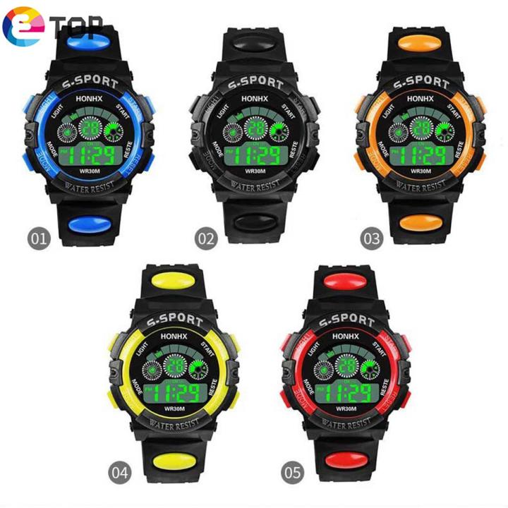【ETOP】Children Watch Sport Kids Watches Silicone Strap Waterproof LED ...