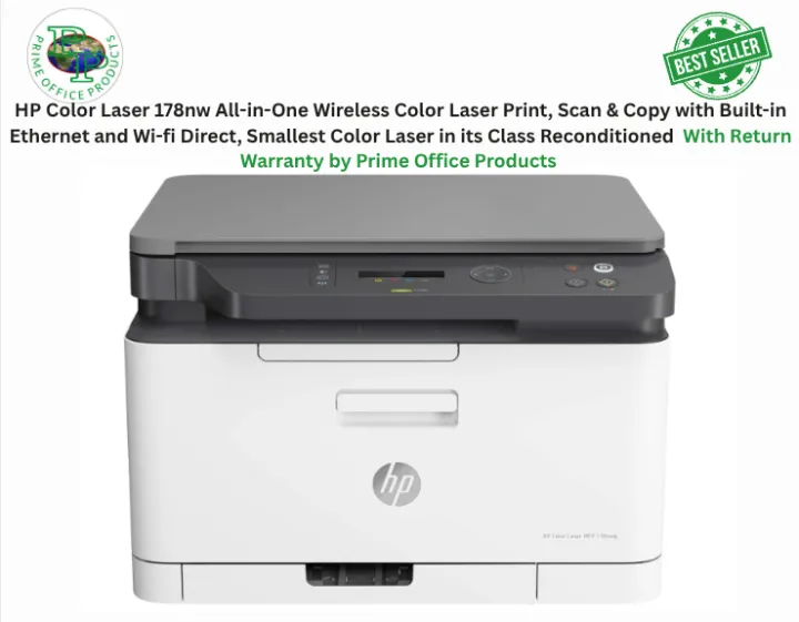 HP Color Laser 178nw All-in-One Wireless Color Laser Print, Scan & Copy ...