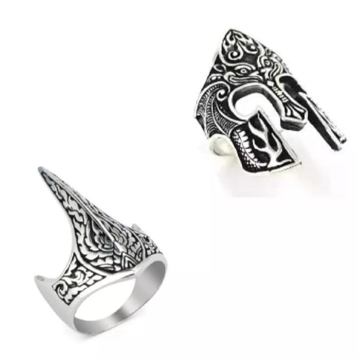 Pack of 2 Ertugrul KAYI IYI Ring For Men Stainless Steel 925 silver ...