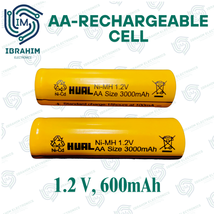 AA Cell, Ni-CD Rechargeable Battery 1.2V – Perfect for Flashlights ...