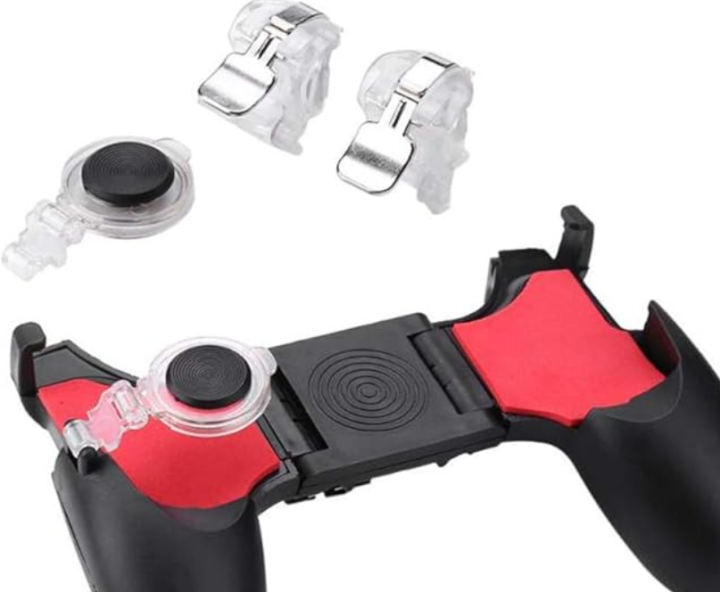 New Mobile Gaming Trigger Grip with Joystick, Aim Key, and Lanyard for ...
