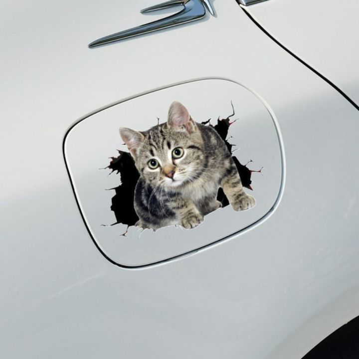 Decals 3D Cat Car 3D Cat Stickers Waterproof Animal Styling Cat in The ...