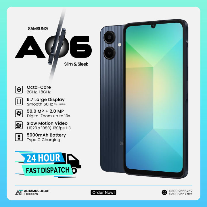 Samsung Galaxy A06 6.7" HD+ Display, 6/128, 50MP Dual Rear Camera ...
