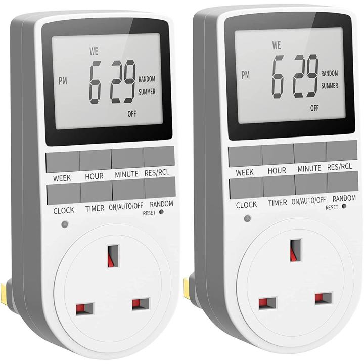 Plug Timer, Digital Timer Plug Socket, Electrical Time Plug with 10 ON ...