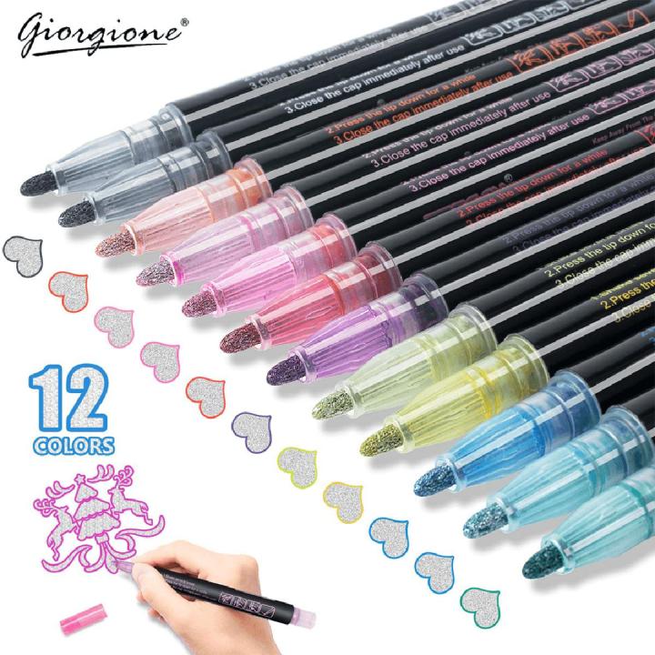 Giorgione Outliner Markers Pen Glitter Paint Markers Set For Art ...