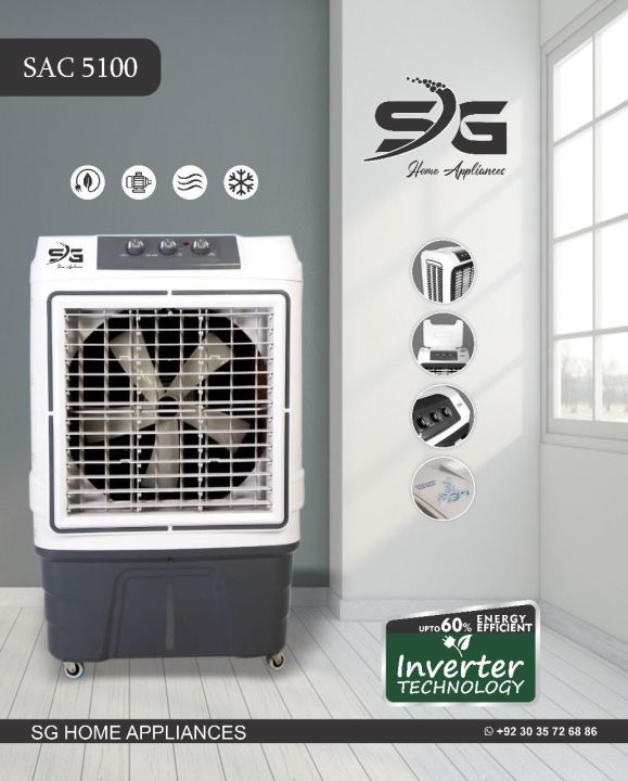 SG REMORT Control Air Cooler SAC-5100 , Fast Cool 90 litres , Ice Box Technology() | Daraz.pk