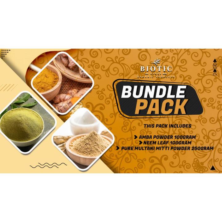 Bundle of 3 - Pure Multani Mitti Powder 250Gram - neem leaf 100Gram ...