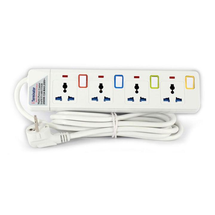 4 Way Universal Power Extension Socket With Individual Switches ...