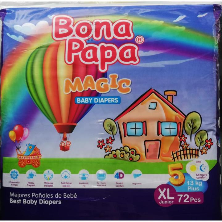 Bona Papa Magic Diapers Mega Pack Size 5 XLarge 72 Pcs | Daraz.pk