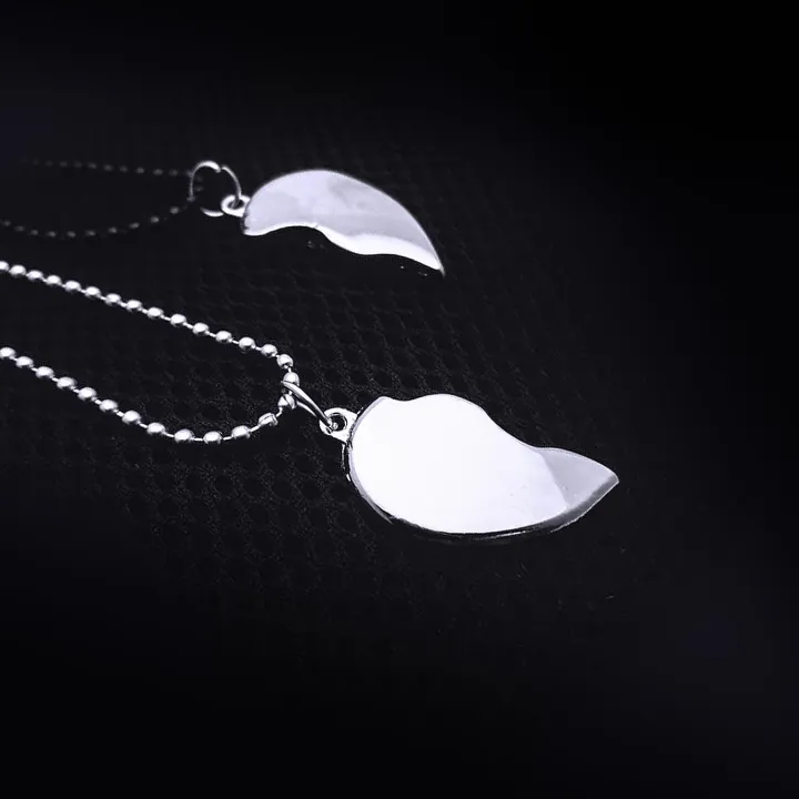 D Marts Stainless Steel Big Broken Heart Double Chain Pendant | Daraz.pk