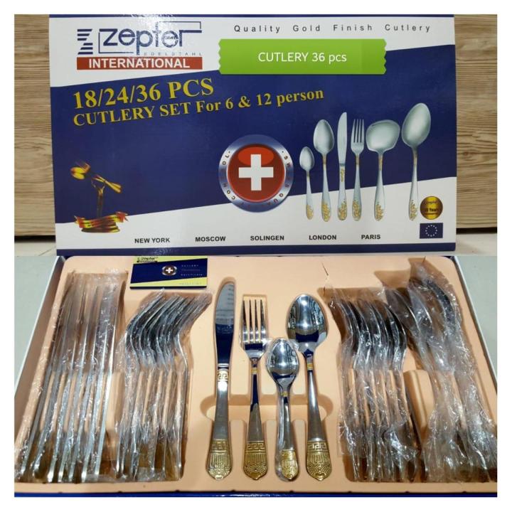 Original Zepter Cutlery Spoon Knife Fork Set - 36 Pcs HD | Daraz.pk