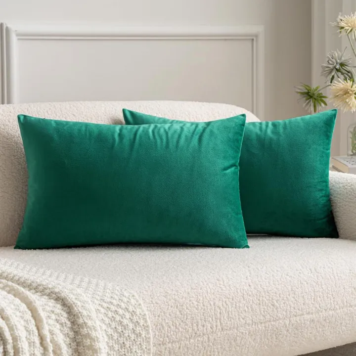 Pack of 2 Velvet Sofa Rectangular Pillow Covers 12*20 inches | Daraz.pk