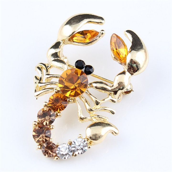 Shining Crystal Scarf Brooches Rhinestone Brooch Animal Scorpion Brooch ...