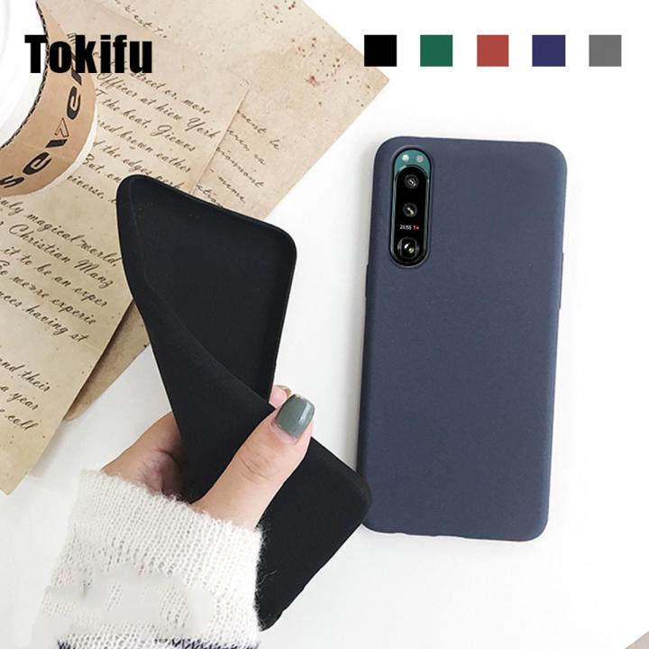 Tokifu For Sony Xperia 5 III Back Cover Matte Simple Solid Color Soft ...
