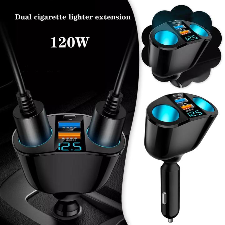 New Auto QC3.0 Fast Charging Dual USB Car Cigarette One Digital Drive ...