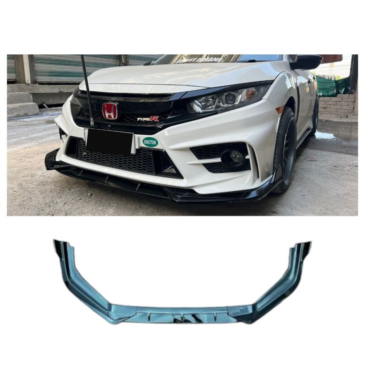 Honda Civic Front Spike Style Splitter For FC Bumper Model 2017-2024 ...