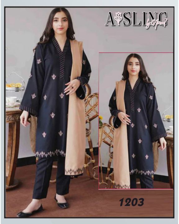Winter Ladies Collection 3Pcs Unstitched Traditional Collection | Daraz.pk