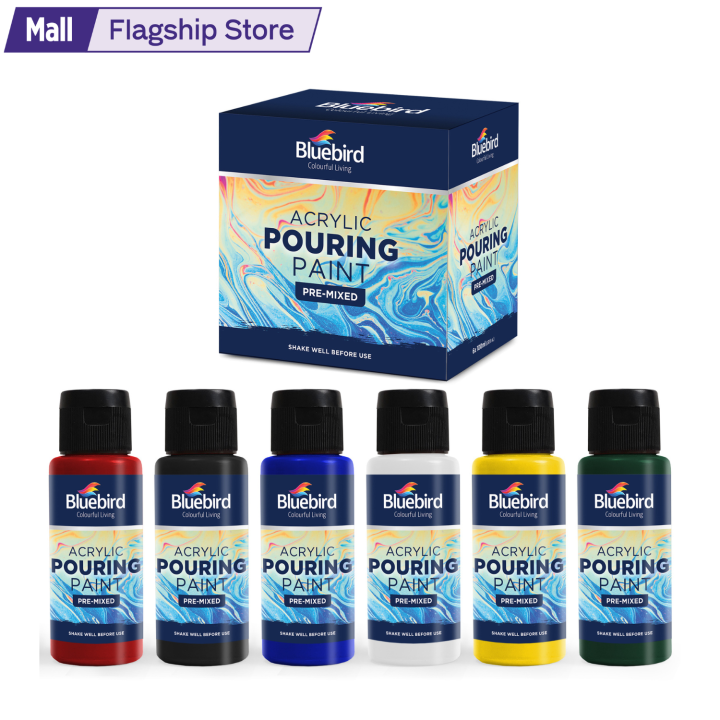 Bluebird Vibrant Pouring Paint Set: 6 Colors, 100ml Each - Create ...