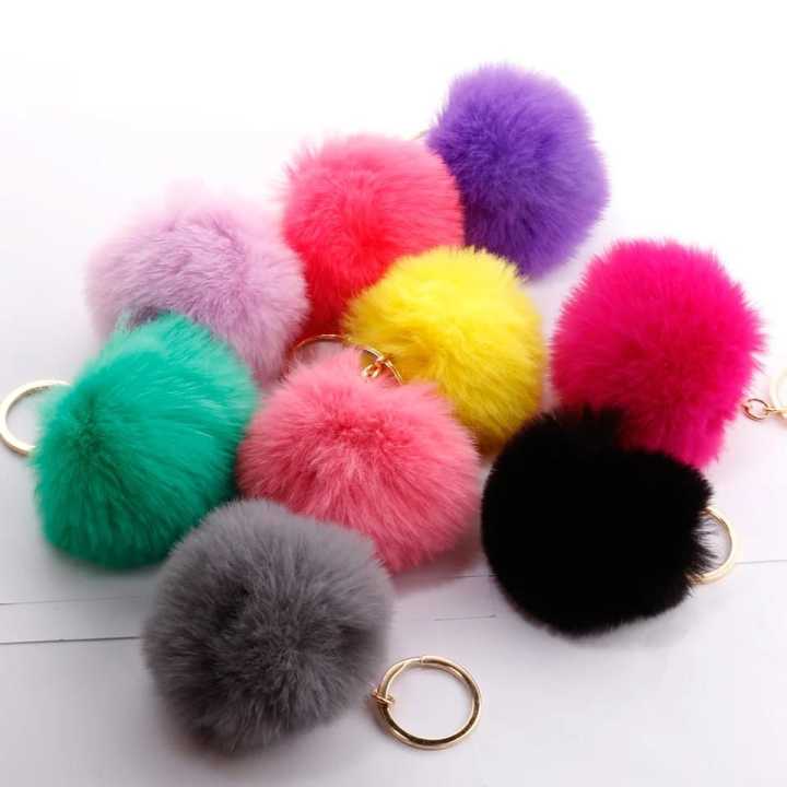 Pack of 1 NEW design Multicolor 8cm Colorful Lovely Fluffy Fox Fur Pomp ...