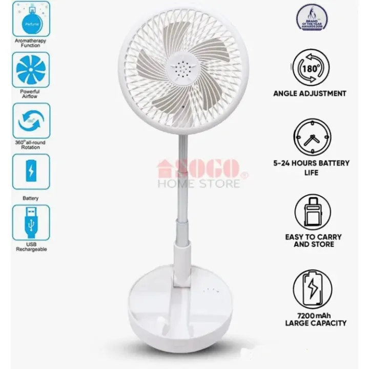 Sogo Rechargeable Mini Telescopic Foldable USB Portable Fan JPN-523 ...