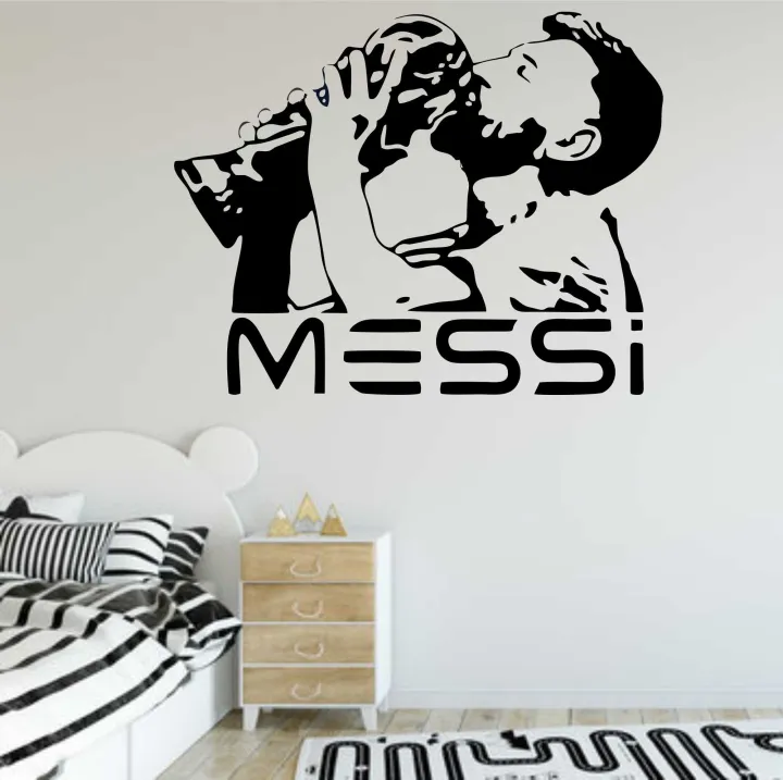 Messi Wall Decal Vinyl Sticker - Football Wall Art, Leo Argentina ...
