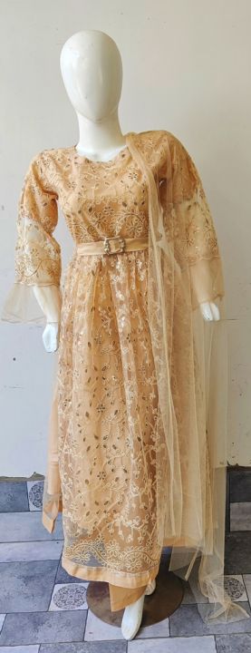 Net Maxi with Stylish Hand Work Embroidery 3 PCs Ready to Wear for ...