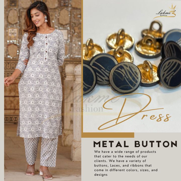 Metal Fancy Button Black Golden, Attractive Fancy Design - Versatile ...