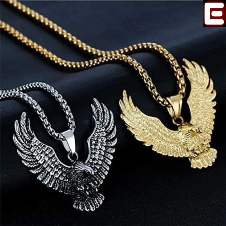 SILVER/GOLDEN STAINLESS STEEL EAGLE LOCKET / pendant,necklace for men ...