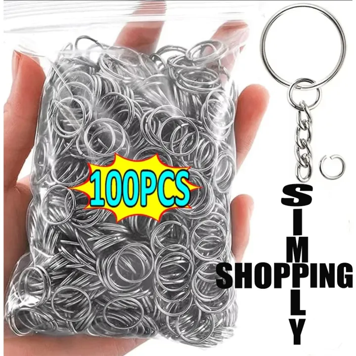 Creative Metal Key Rings with Chain and Open Jump Rings for Crafts ...