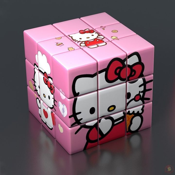 Hello Kitty Rubik's Cube 3x3 Magic Puzzles Speed rubik Cube Magnets ...