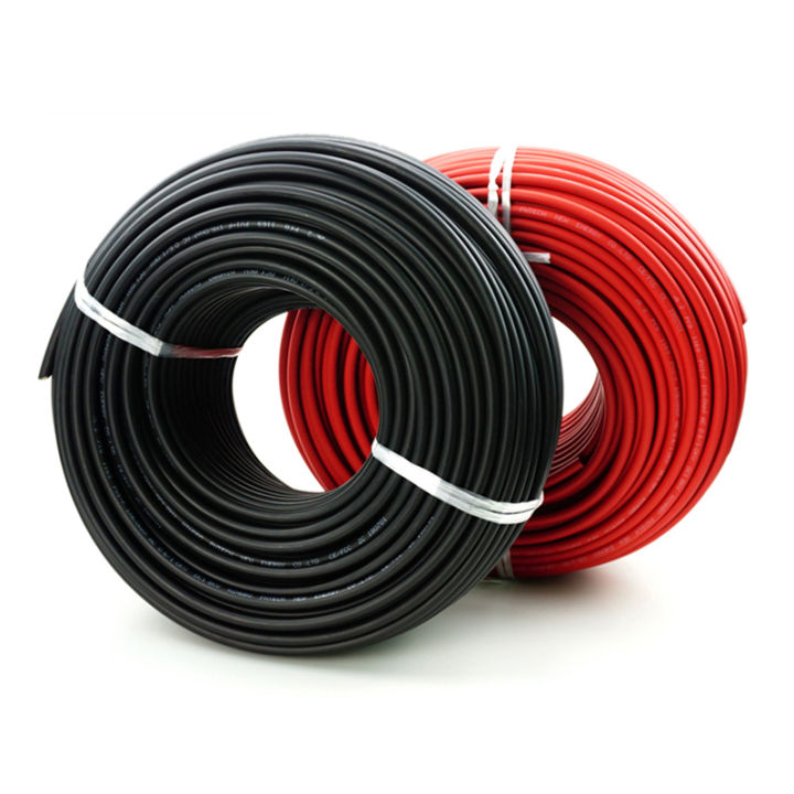 Solar Pv Cable Dc Wire/tuv Cable For Pv Panels Connection Red Black 14/12/10 Awg 2.5mm2 4mm2 ...