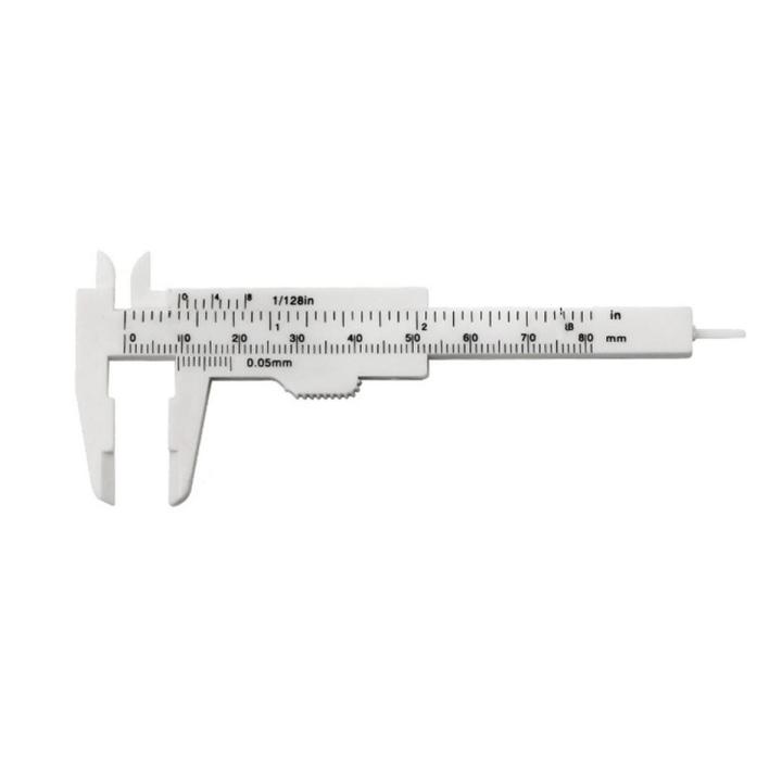 0-80mm Double Scale Plastic Vernier Caliper Mini Ruler Measurement Tool ...