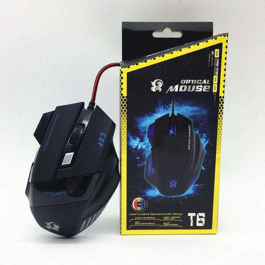 Wired Mouse, Computer USB Mouse, T6 Optical Gaming Mouse, RGB Backlit ...