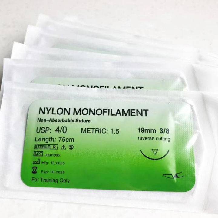 Medical Suture Practice Kit with Curved Needle and Nylon Thread 75cm ...