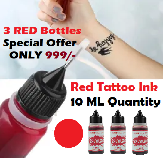 Red Color Temporary Tattoo Ink 10 ml Temporary Tattoo Ink - Temporary ...