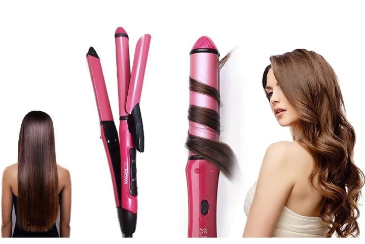 2 in 1 Hair Straightener and Curler, Professional Hair Styling Tool for ...