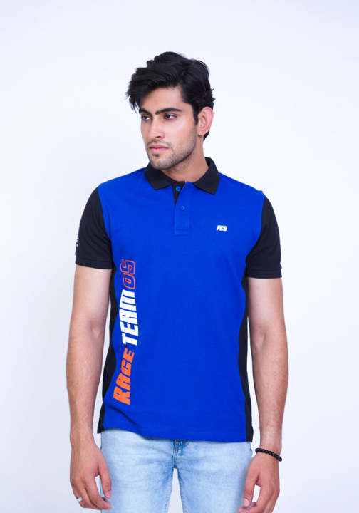 FOCUS | ROYAL BLUE PANELED POLO FOR MEN | Daraz.pk