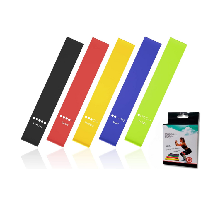 5 Set of Different Resistance Levels Elastic Bands for Women and Men ...