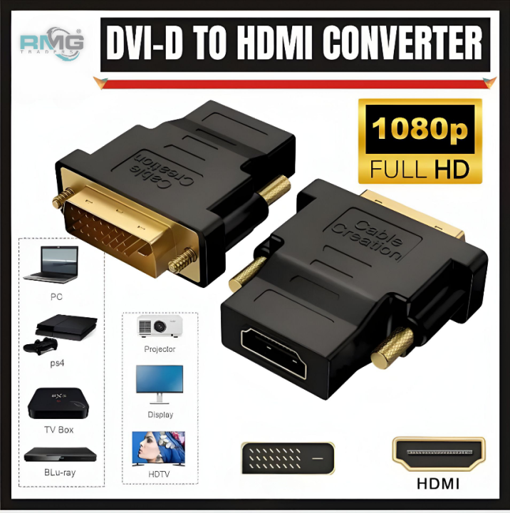 DVI to HDMI Converter 1080P Adapter [RMG Ready Stock] for Monitor ...