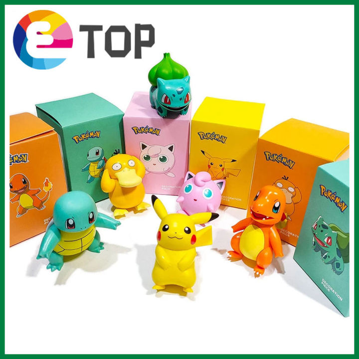 【ETOP】 Cartoon Charmander Squirtle Anime Model Purin Pokemon Figures ...